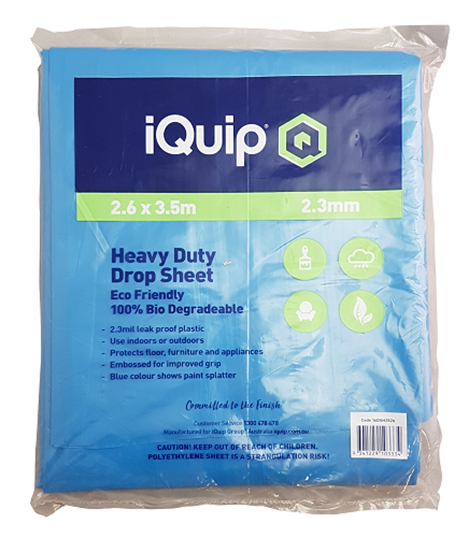 iQuip Plastic Heavy Duty Drop Sheet Blue 3.6X2.6M