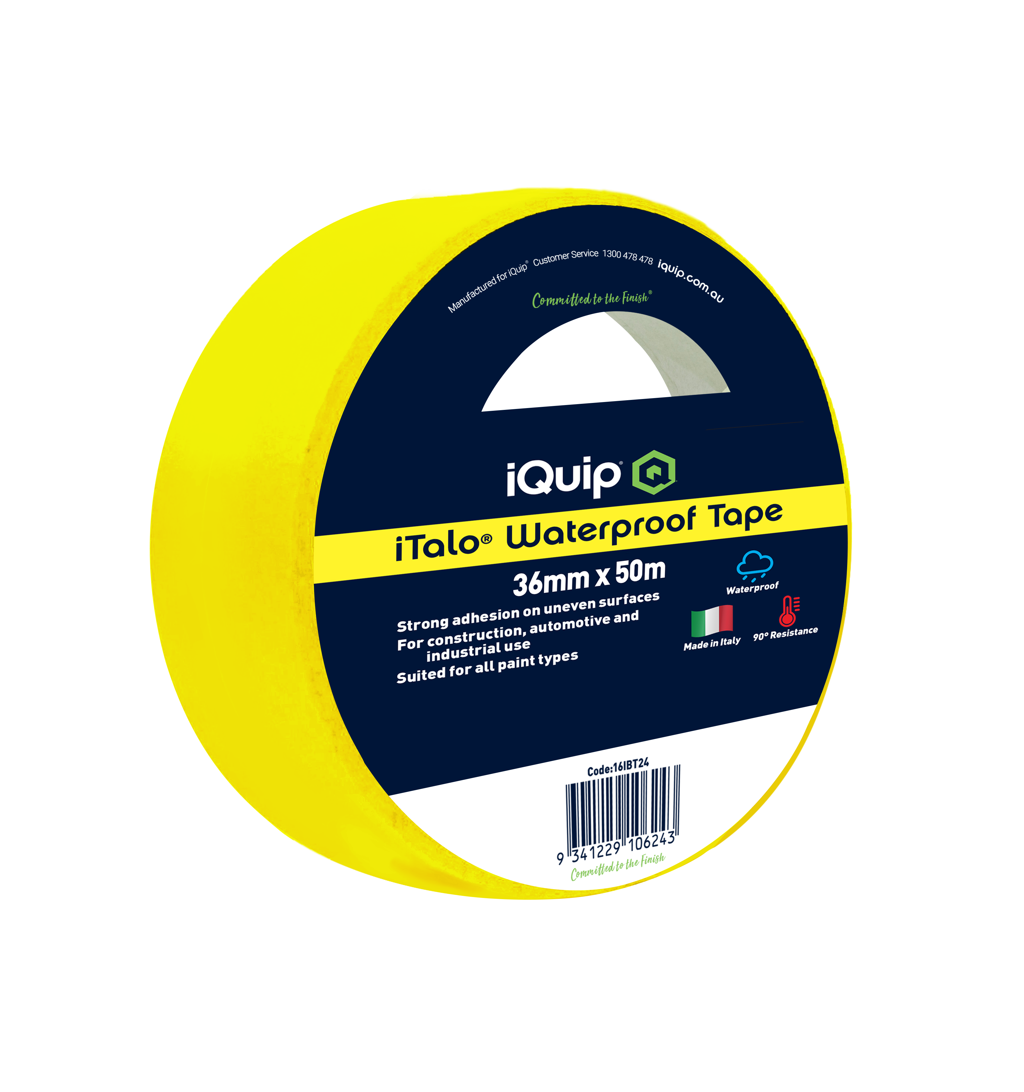 iQuip Italo Yellow Waterproof Masking Tape