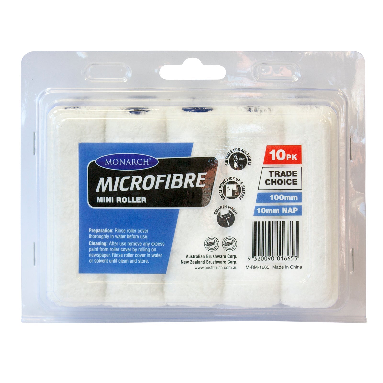 Monarch 100mm Microfibre Mini Rollers - Paintworld