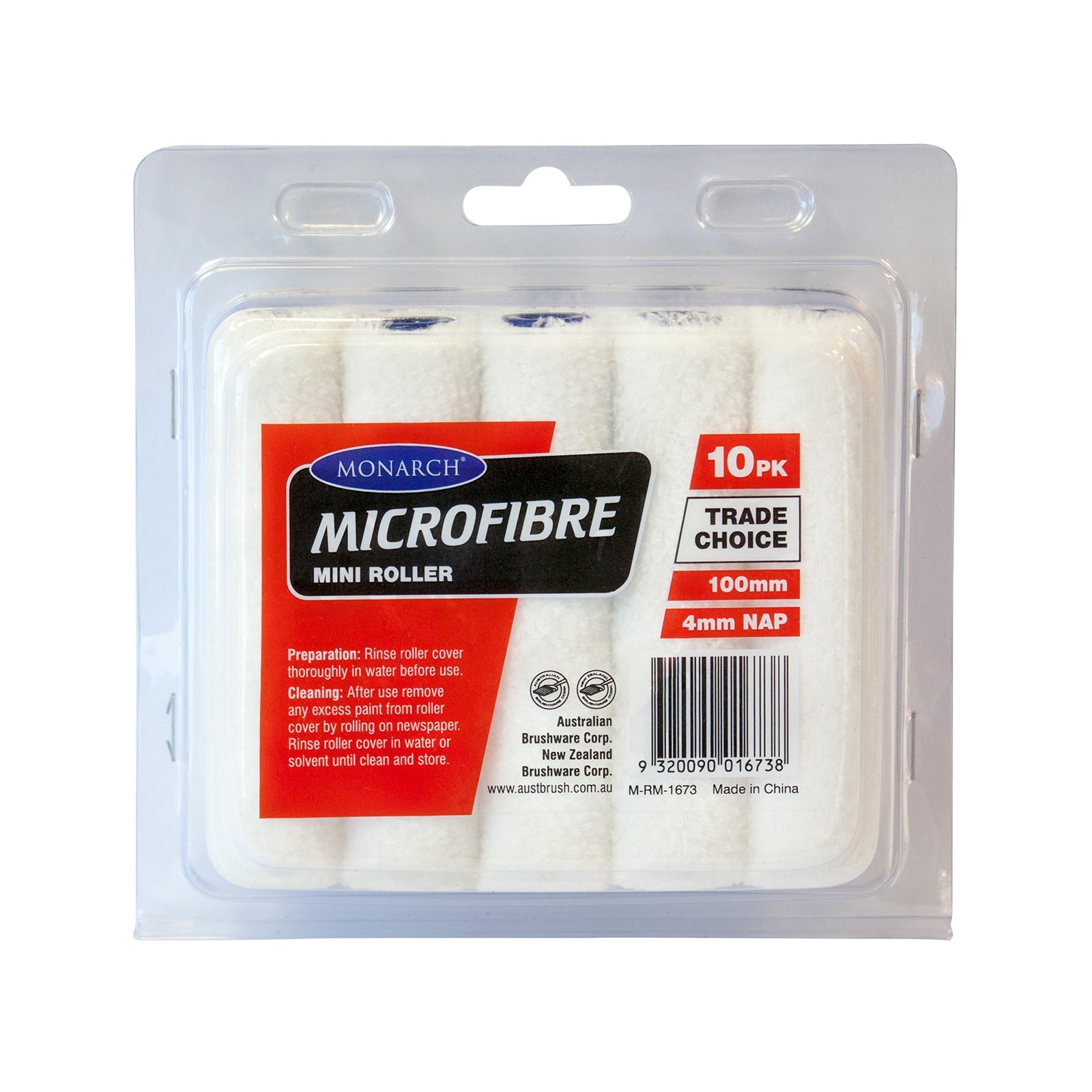 Monarch 100mm Microfibre Mini Rollers - Paintworld