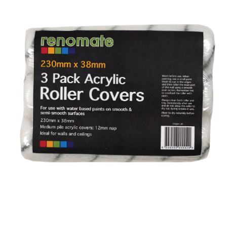 3pk Polyester Roller Covers 230mm - 12mm NAP